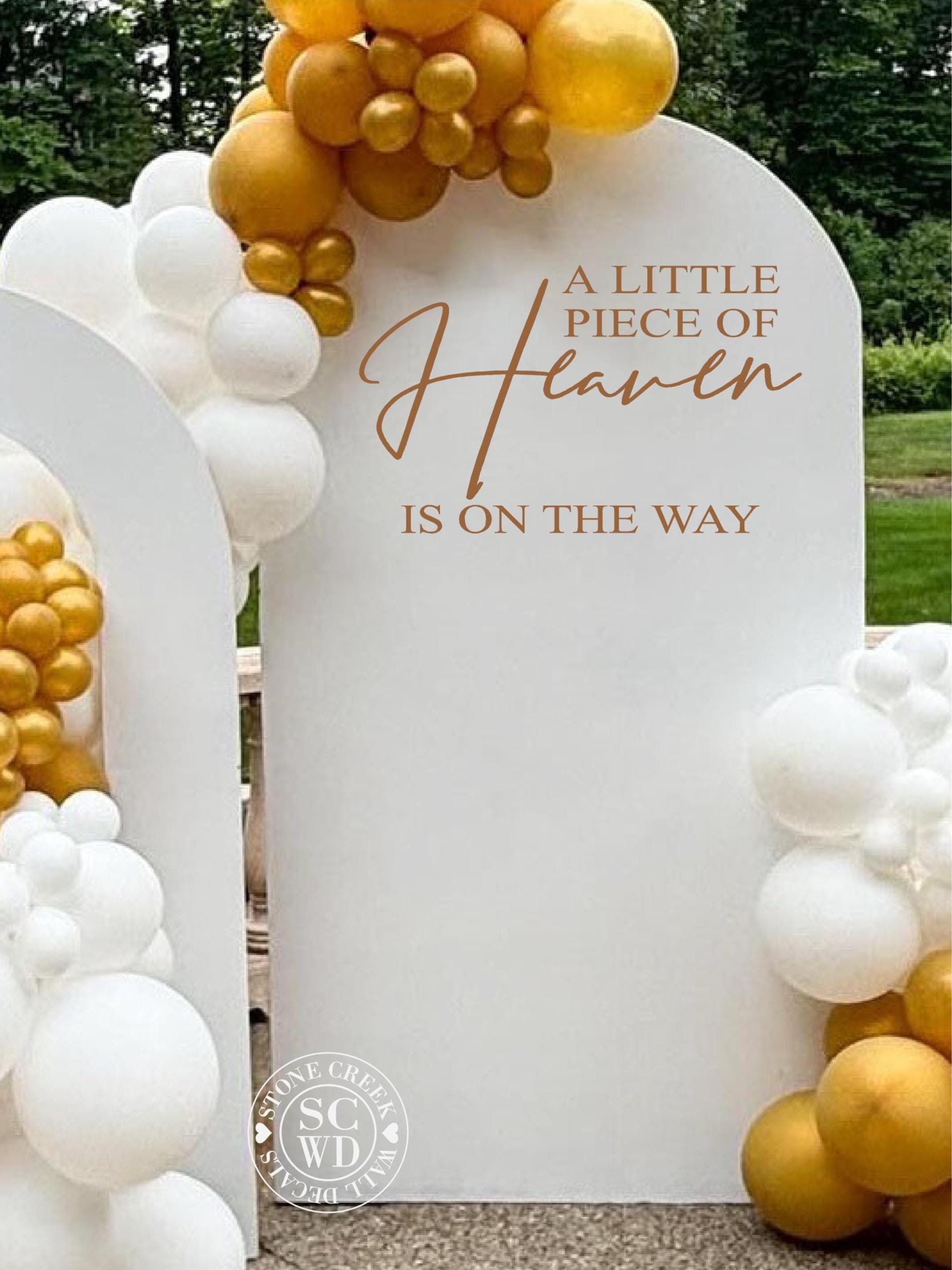 A Little Piece of Heaven is on the Way Vinyl | Heavenly Baby Shower ...