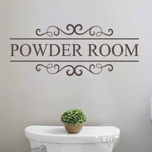 Powder Room Decal Bathroom Wall Decor Restroom Wall Decal Powder Room ...