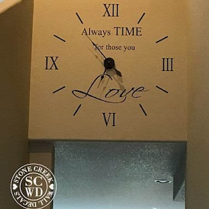 Clock Wall Decal Large Wall Clock Kit | Wall Sticker Clock Clock Hands ...