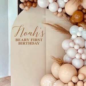 Personalized Beary 1st Birthday Decal for Balloon Arch | Personalized ...