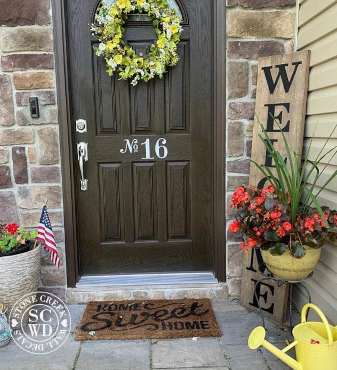 Front Door Number Decal Vinyl Number Door Decal Custom House | Etsy