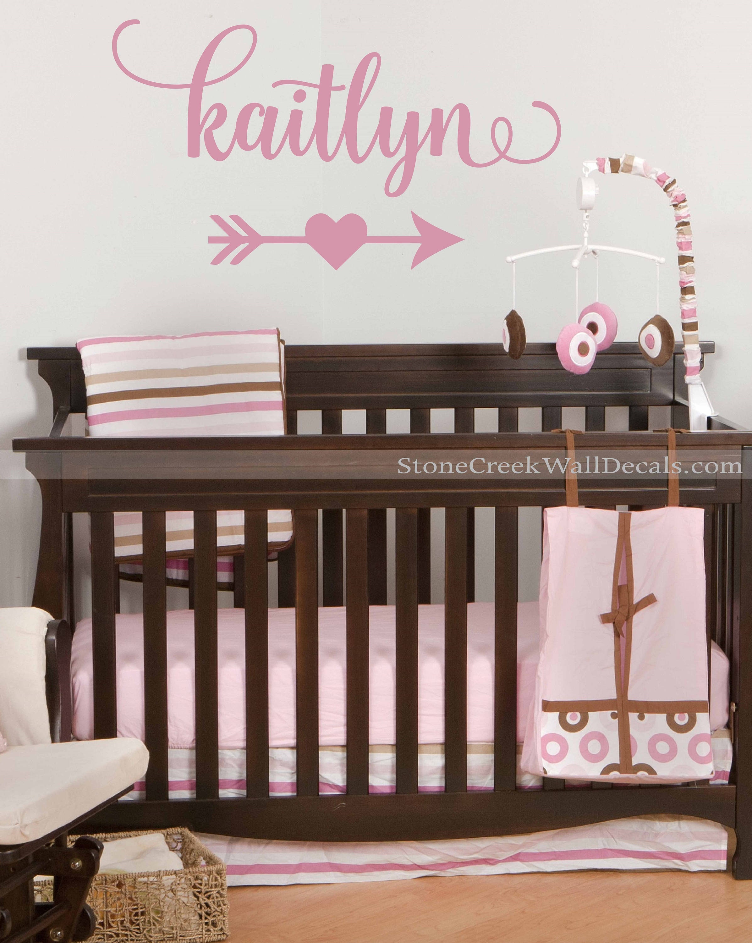 Girls Name Decal Wall Decal Name With Arrow Heart Wall Decal Girls ...