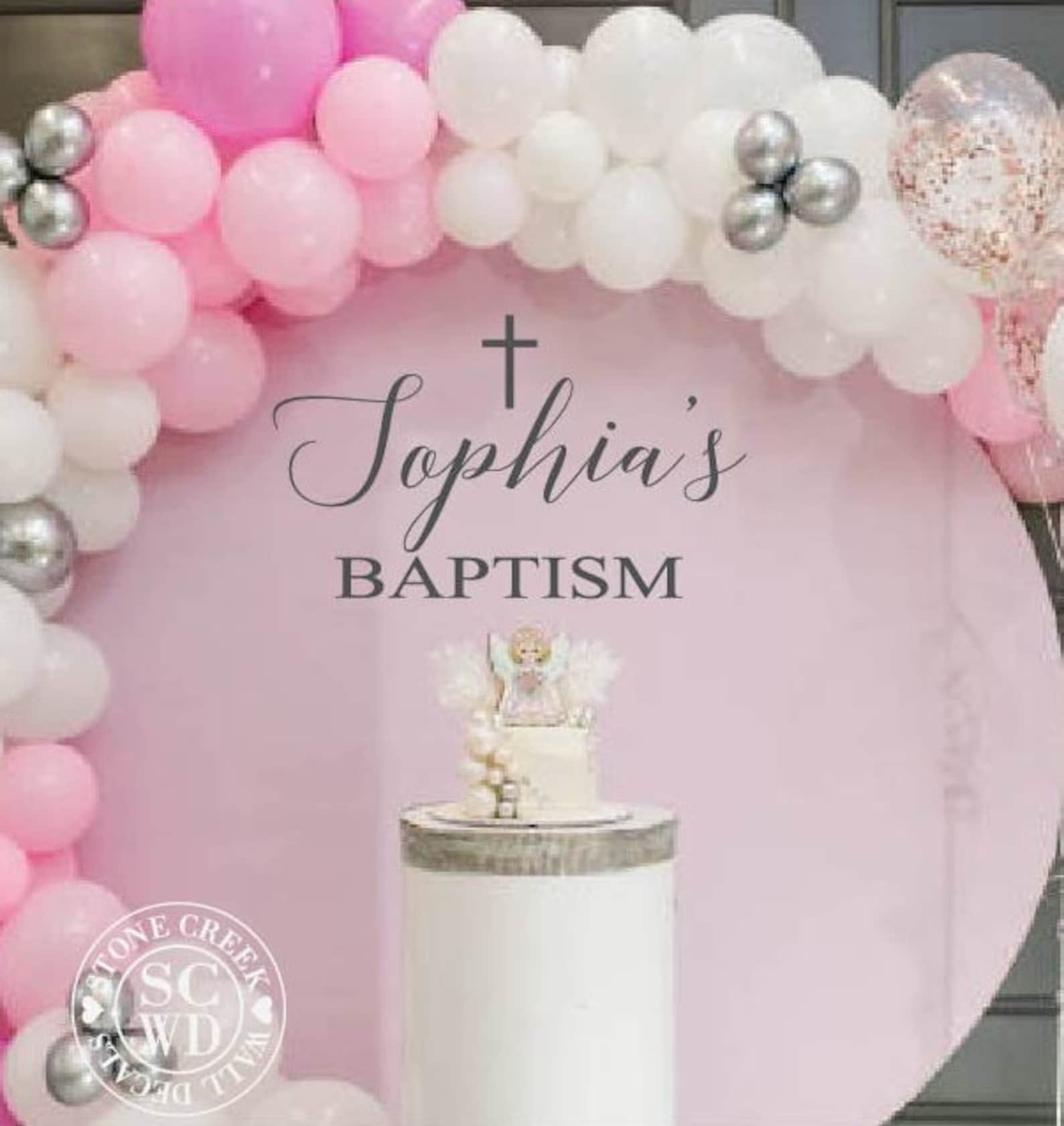 Baptism Wall Decal for Balloon Arch Balloon Arch Decoration - Etsy