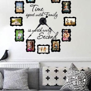 Time Spent With Family Clock Decal Large FAMILY PHOTO Wall Clock Decal ...