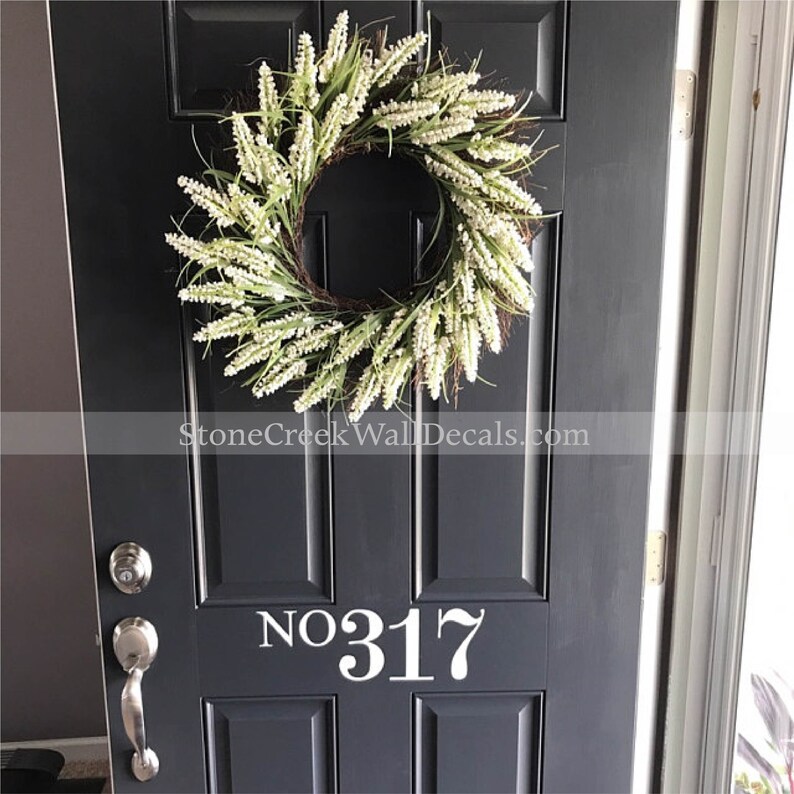 Front Door Number Decal Vinyl Number Door Decal Custom House Number ...