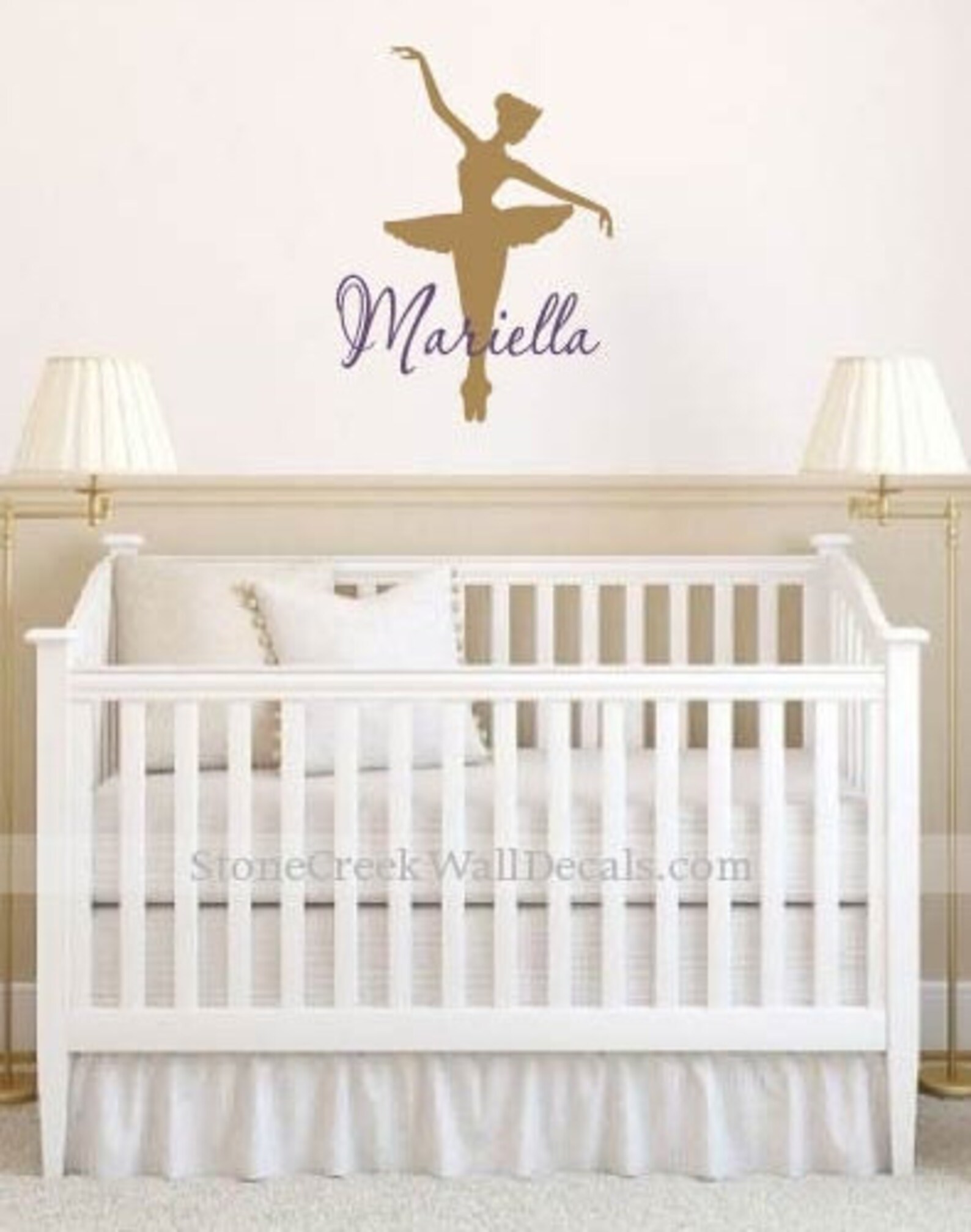 Ballerina Name Vinyl Wall Decal Ballet Dancer Decal Vinyl Wall Decal ...