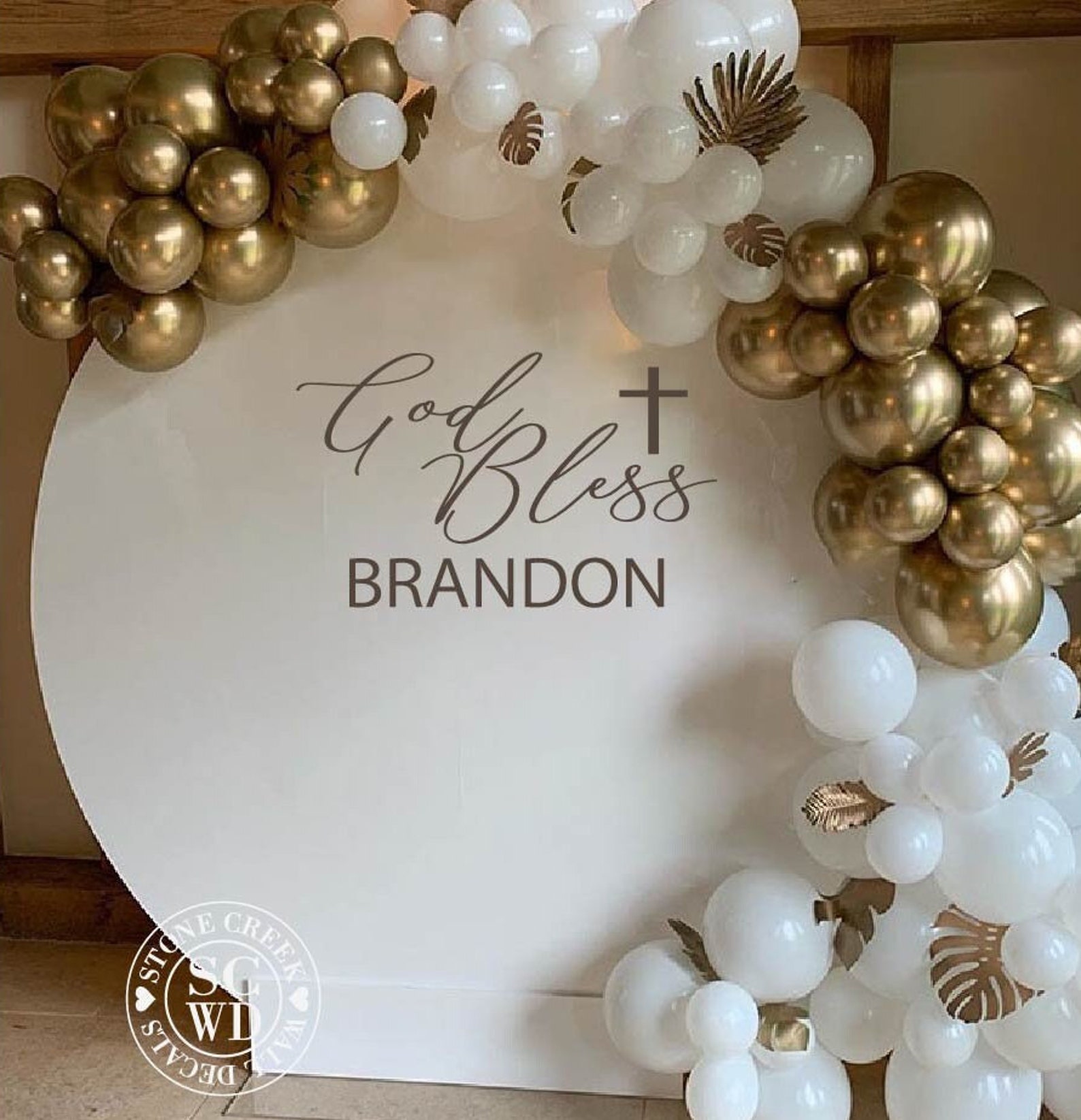 God Bless Baptism Wall Decal for Balloon Arch Balloon Arch - Etsy