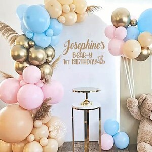 Beary First Birthday Decal for Balloon Arch | Personalized Name First ...