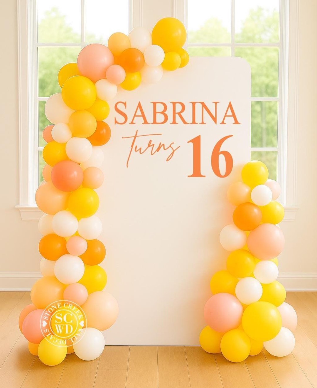 Birthday Vinyl Decal | Happy Birthday Name Turns Age Backdrop Sticker ...