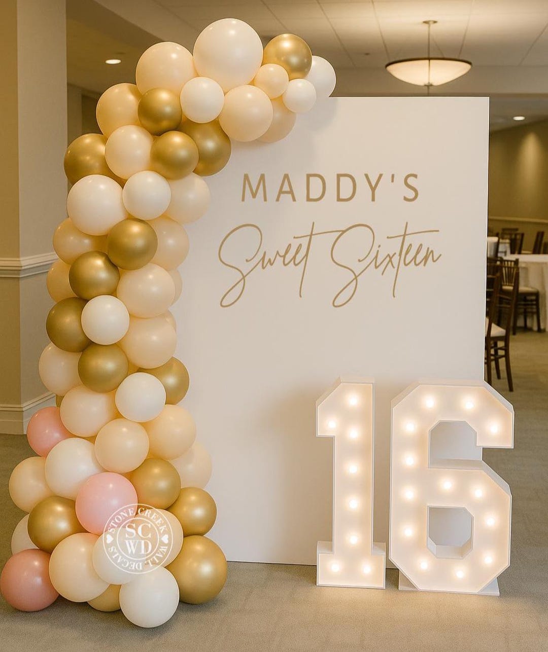 Sweet Sixteen Vinyl | Personalized Name Backdrop Display for 16th ...