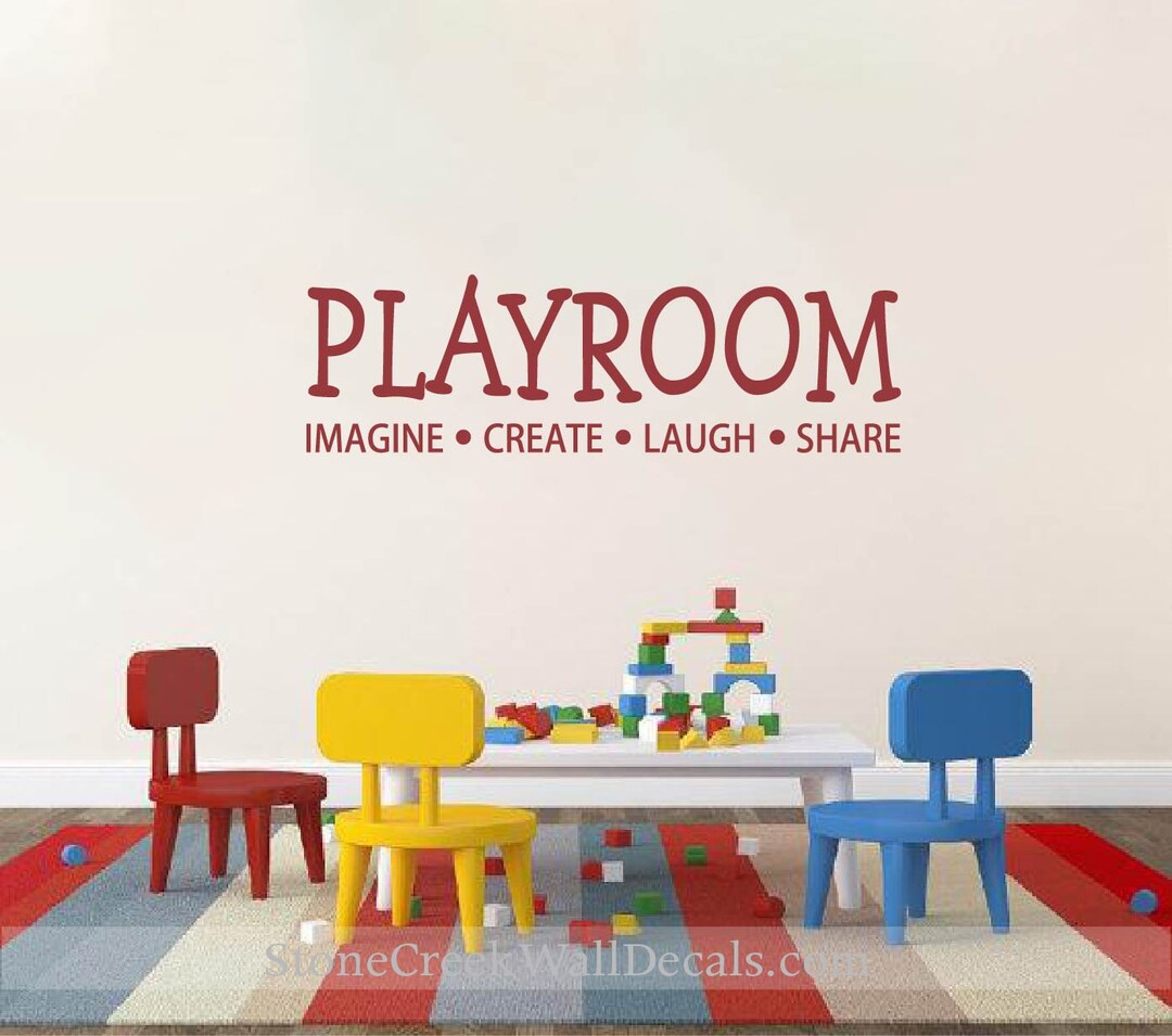 Playroom Decal Imagine Create Laugh Share Kids Wall Decal Children ...