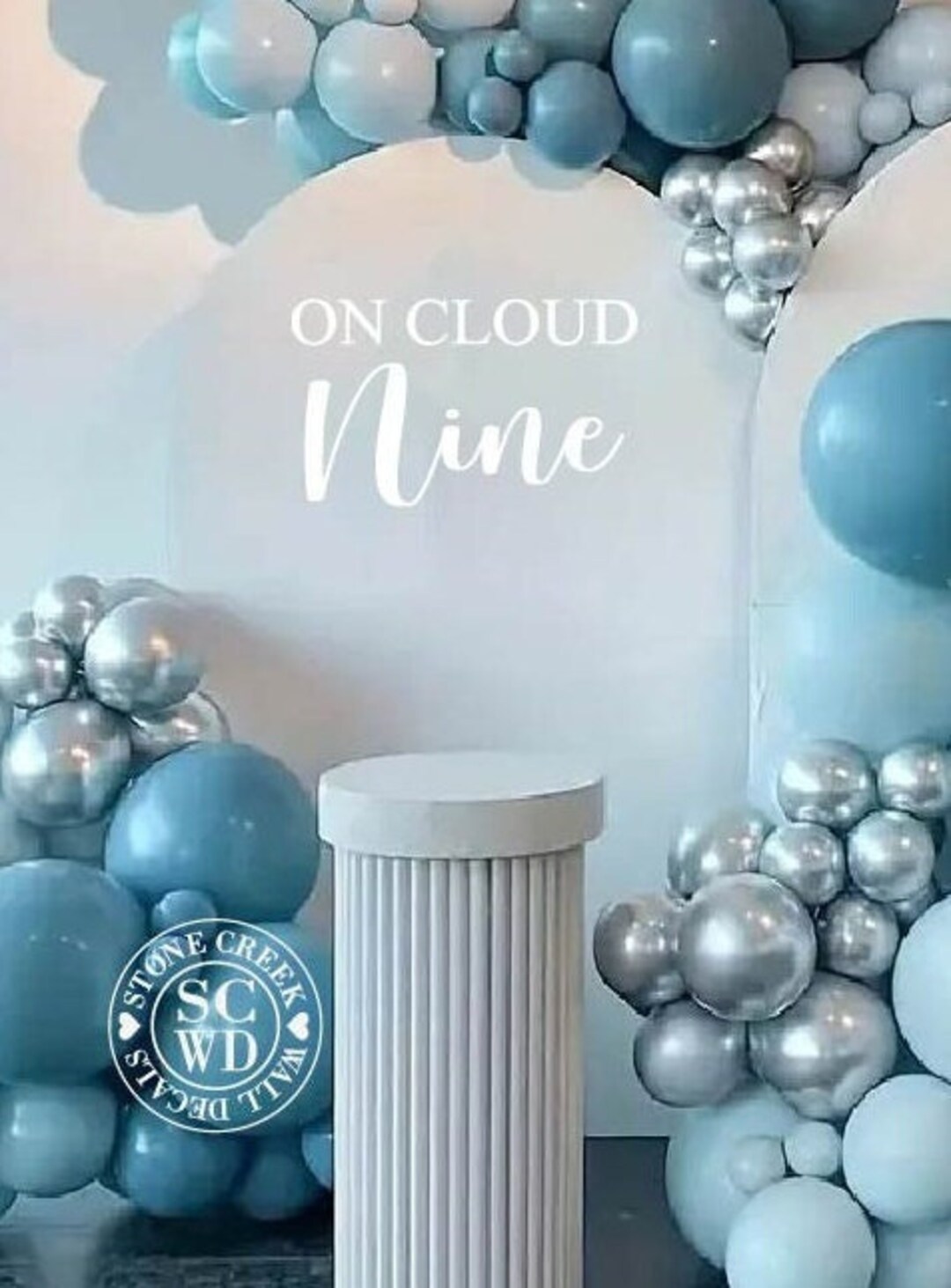 On Cloud Nine Baby Shower Party Decal Sign | Gender Reveal Girl or Boy Baby Shower Decal Sign ...
