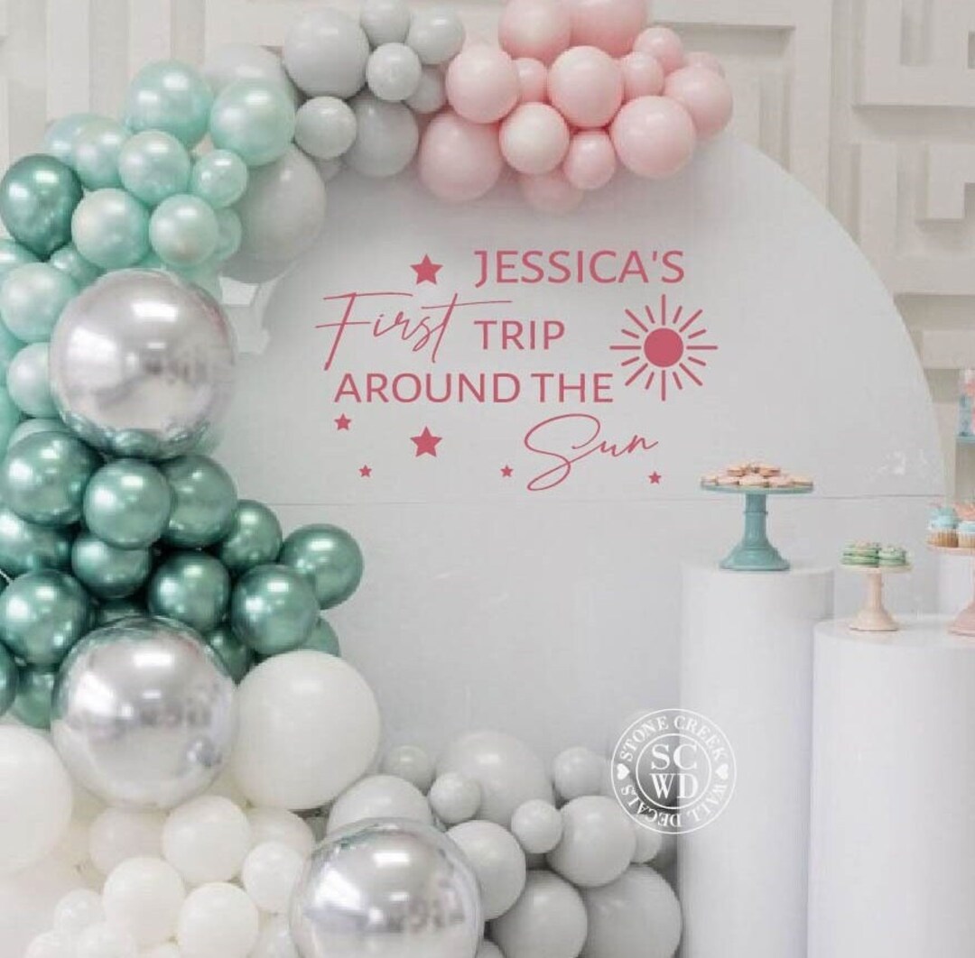 First Trip Around the Sun Birthday Wall Decal Boy Girl Birthday Party ...