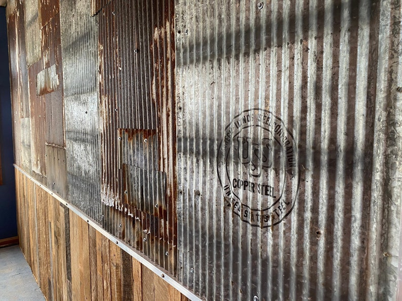 Reclaimed Custom Corrugated Barn Tin Roofing - Rustic Weathered Patina ...