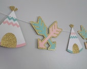 Items similar to Tee Pee Banner- Tee Pee Garland- Tee Pee Bedroom ...