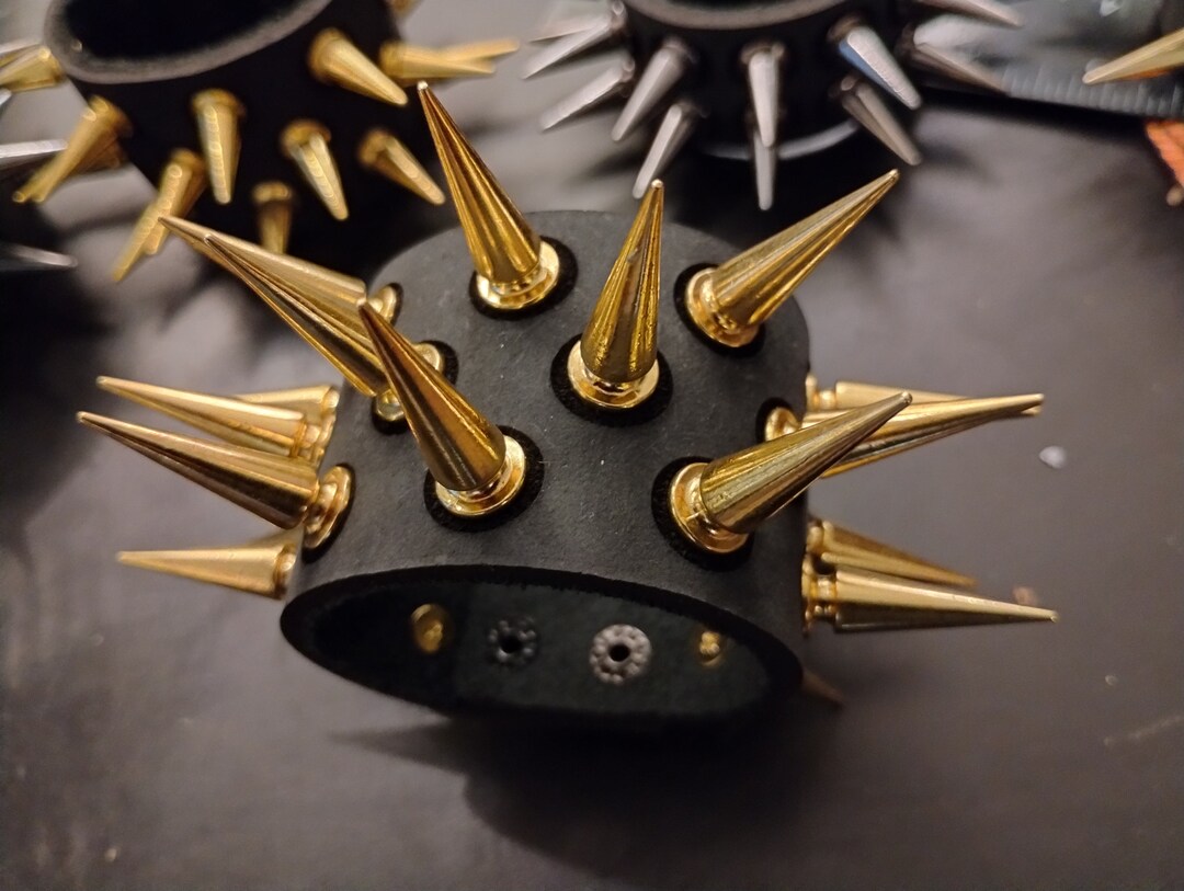 Spiked Bracelet 2 Wide Laser Cut Band small - Etsy