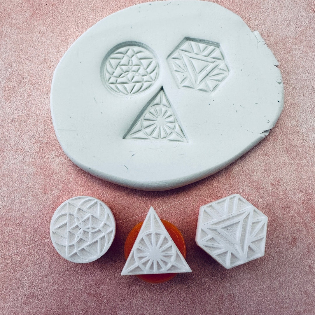 Boho Geo Texture Tips Mini Polymer Clay Stamps Geometric Small Stamping ...