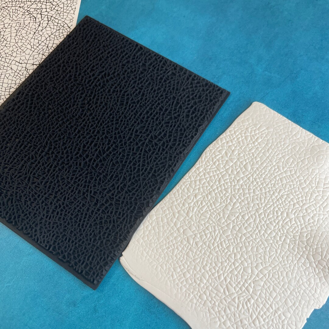 CRACKLE Rubber Stamp Ink Jumbo Texture Sheet for Polymer Clay Gelli ...