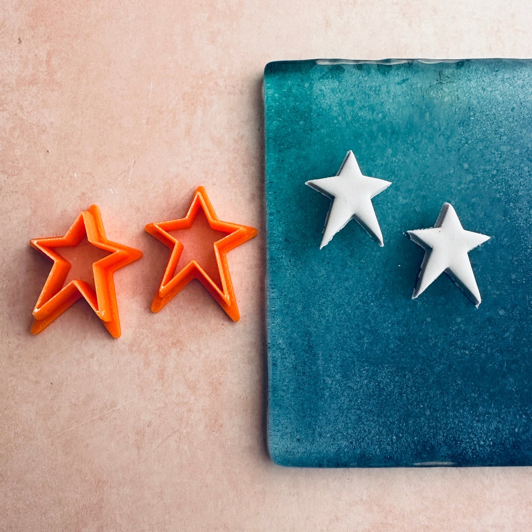 Shining Star Clay Stud Earrings Cutter Set | Polymer Clay Star Stud ...