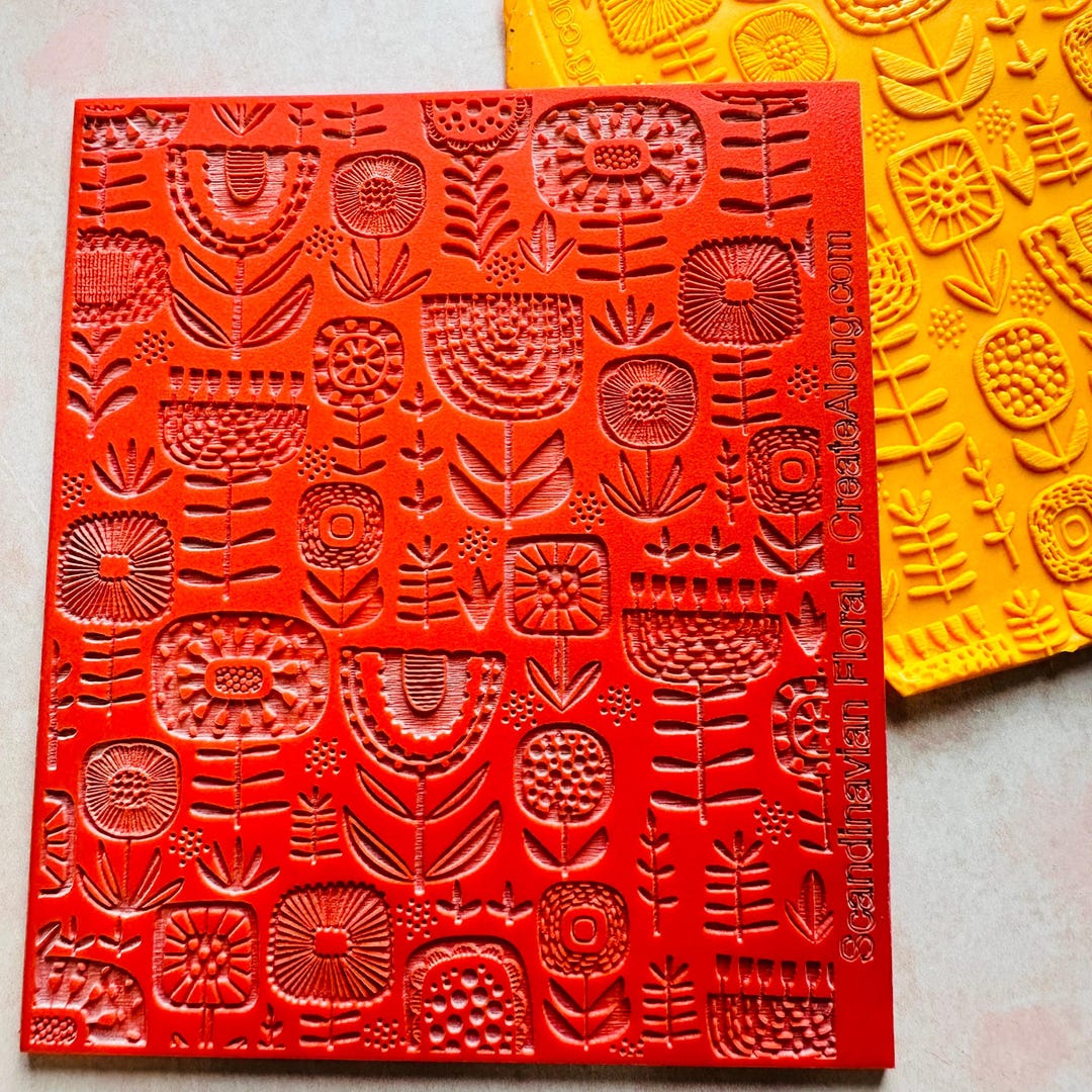 Polymer Clay Stamps Scandi Flowers Floral Modern Boho Texture Sheet - Etsy