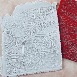 Texture Stamps for Clay Zen Garden Mat Rubber Polymer Clay Paper Gelli ...