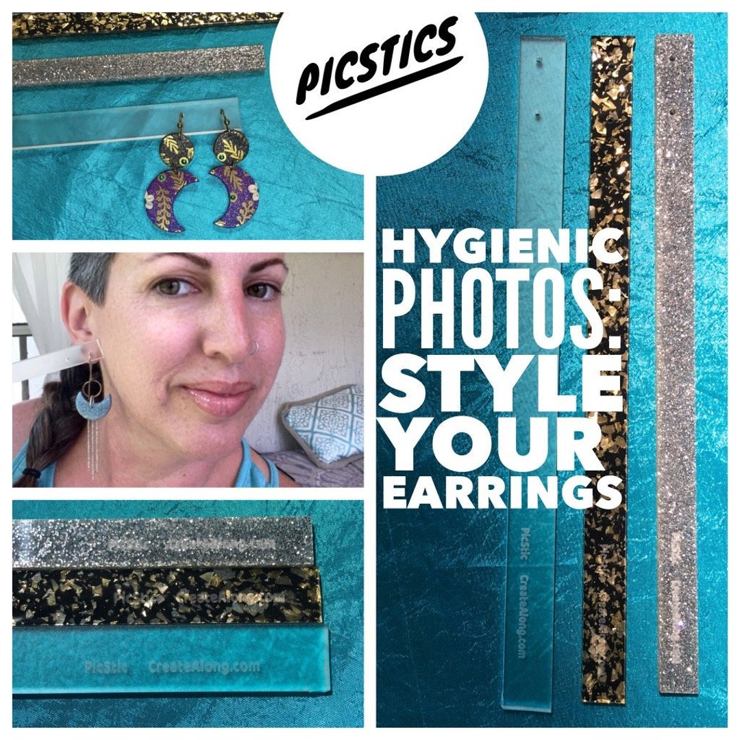 Picstics Photo Prop Earring Try on Stick Hygienic Tools for Earrings ...