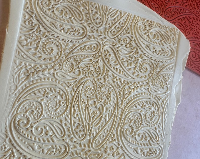 Paisley Polymer Clay Rubber Stamp Texture Mat Card Making - Etsy
