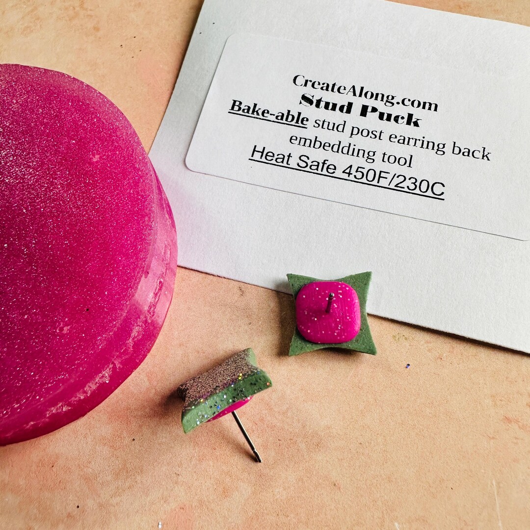Stud Puck™ - Post Earring Back Embedding Tool Embed Polymer Clay ...