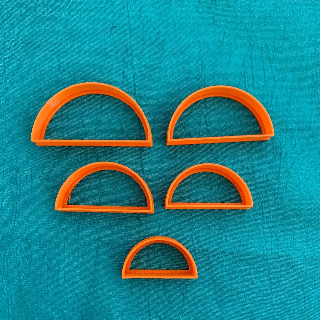 Polymer Clay Cutters Graduated Set of 5 Semi Circle Cutters Jewelry ...