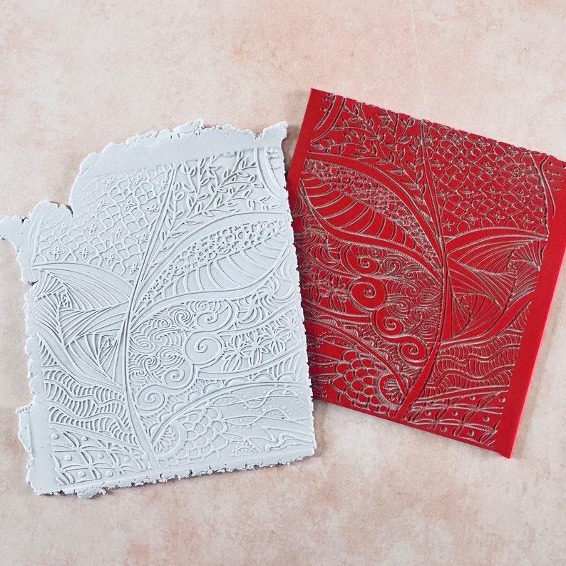 Texture Stamps for Clay Zen Garden Mat Rubber Polymer Clay Paper Gelli ...