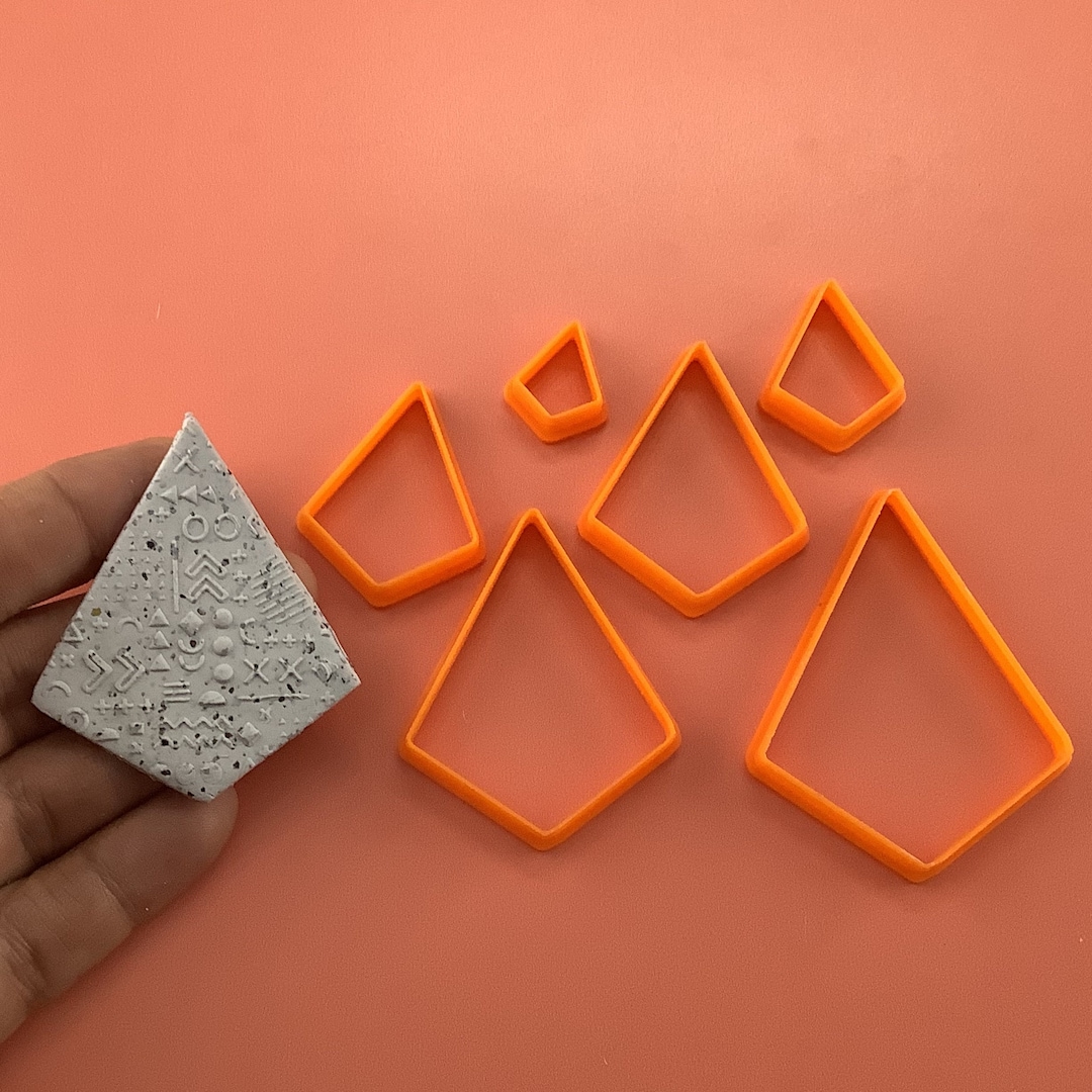 Wide Kite Drop Polymer Clay Cutter Set Basic Shapes Pendant Drop ...