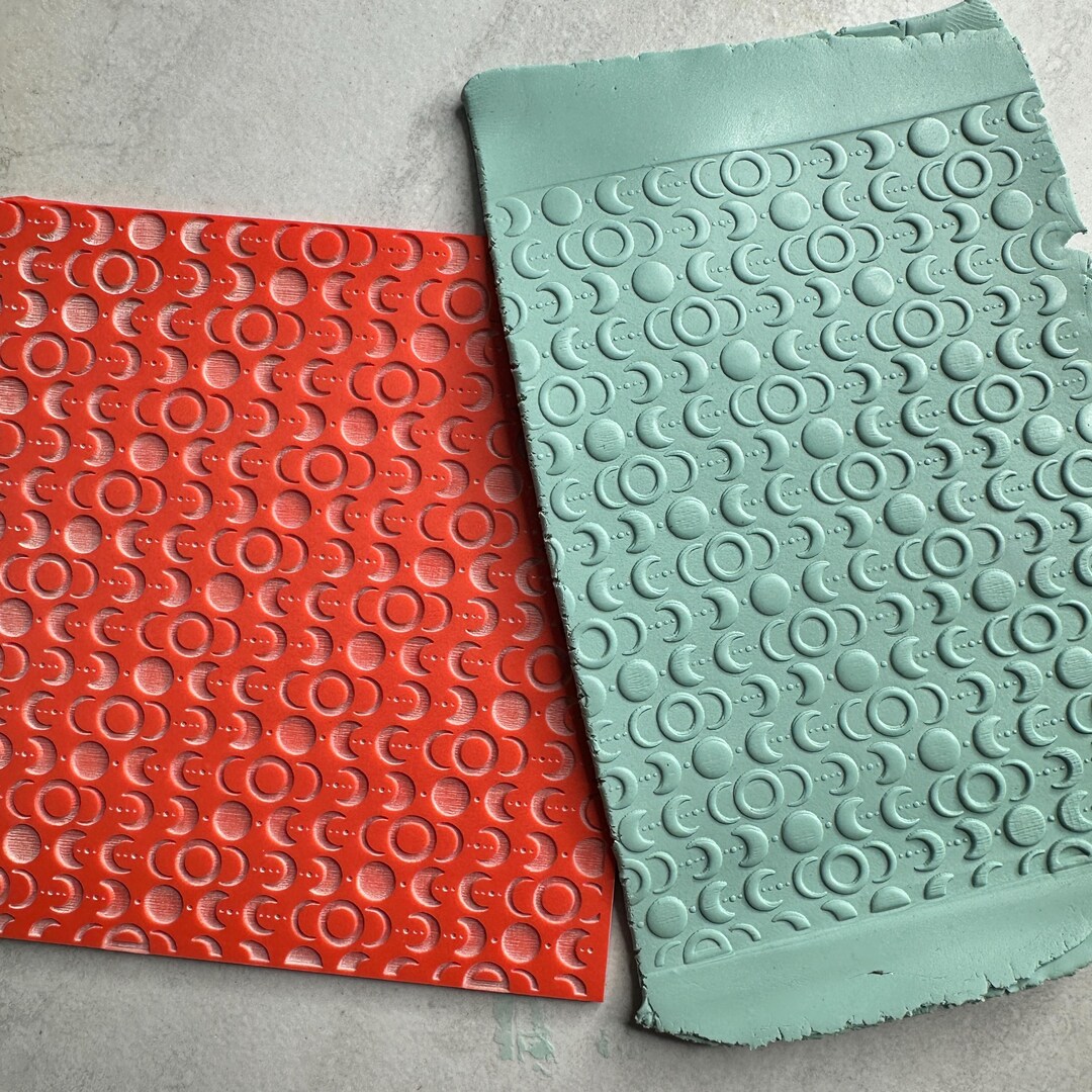 Just A Moon Phase Rubber Stamp Texture Sheet Mat for Polymer Clay ...
