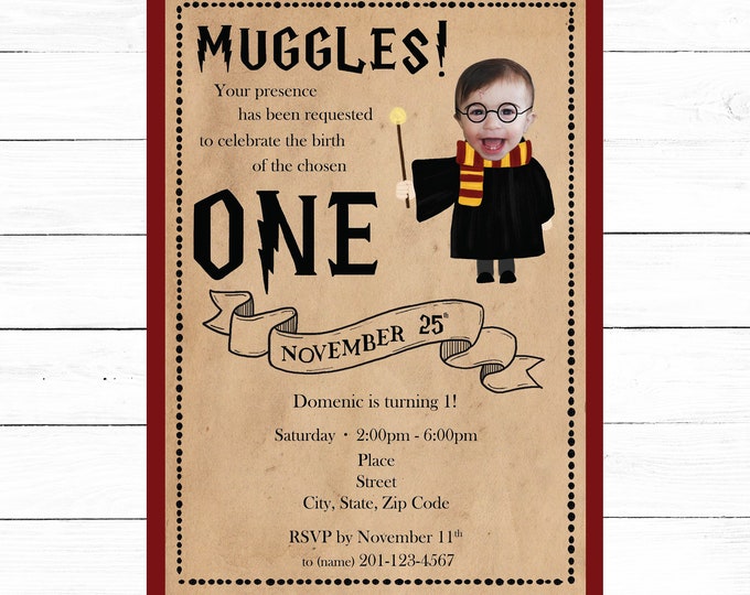 Harry Potter Themed Custom Birthday Invitation Printable Digital ...