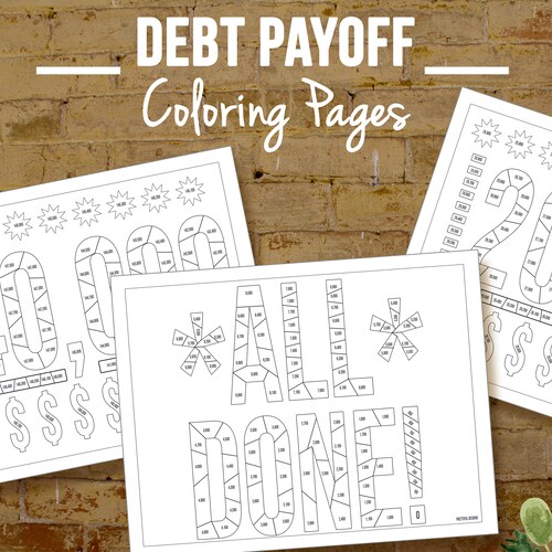 Financial Organizer Debt Payoff Coloring Pages - Etsy