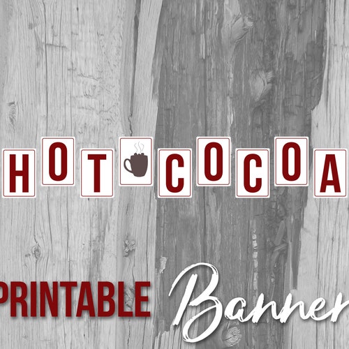 Hot Cocoa Wrapper Printable Christmas Hot Cocoa Wrapper - Etsy