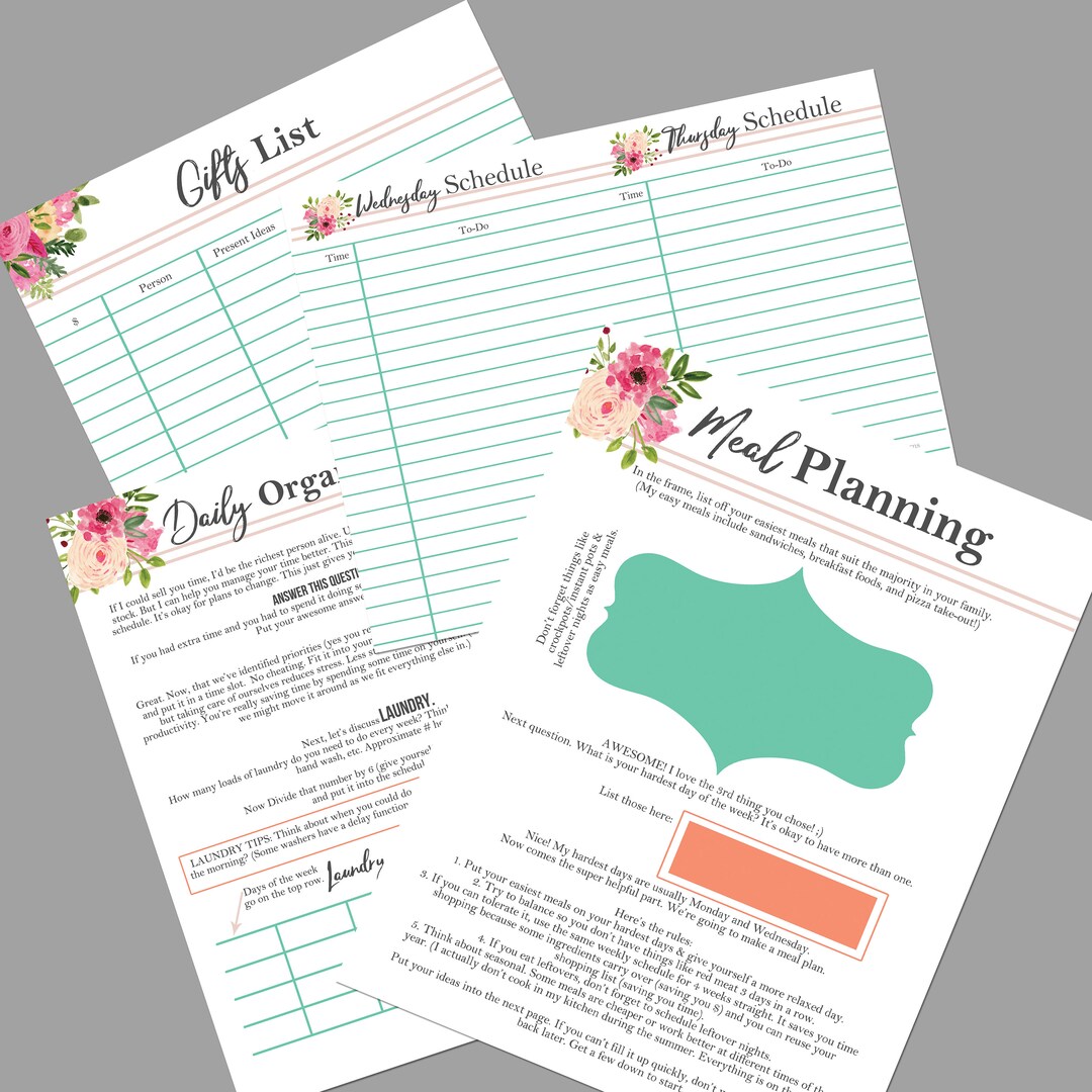 Get Organized Worksheets Made by a Person Who is Really Organized - Etsy