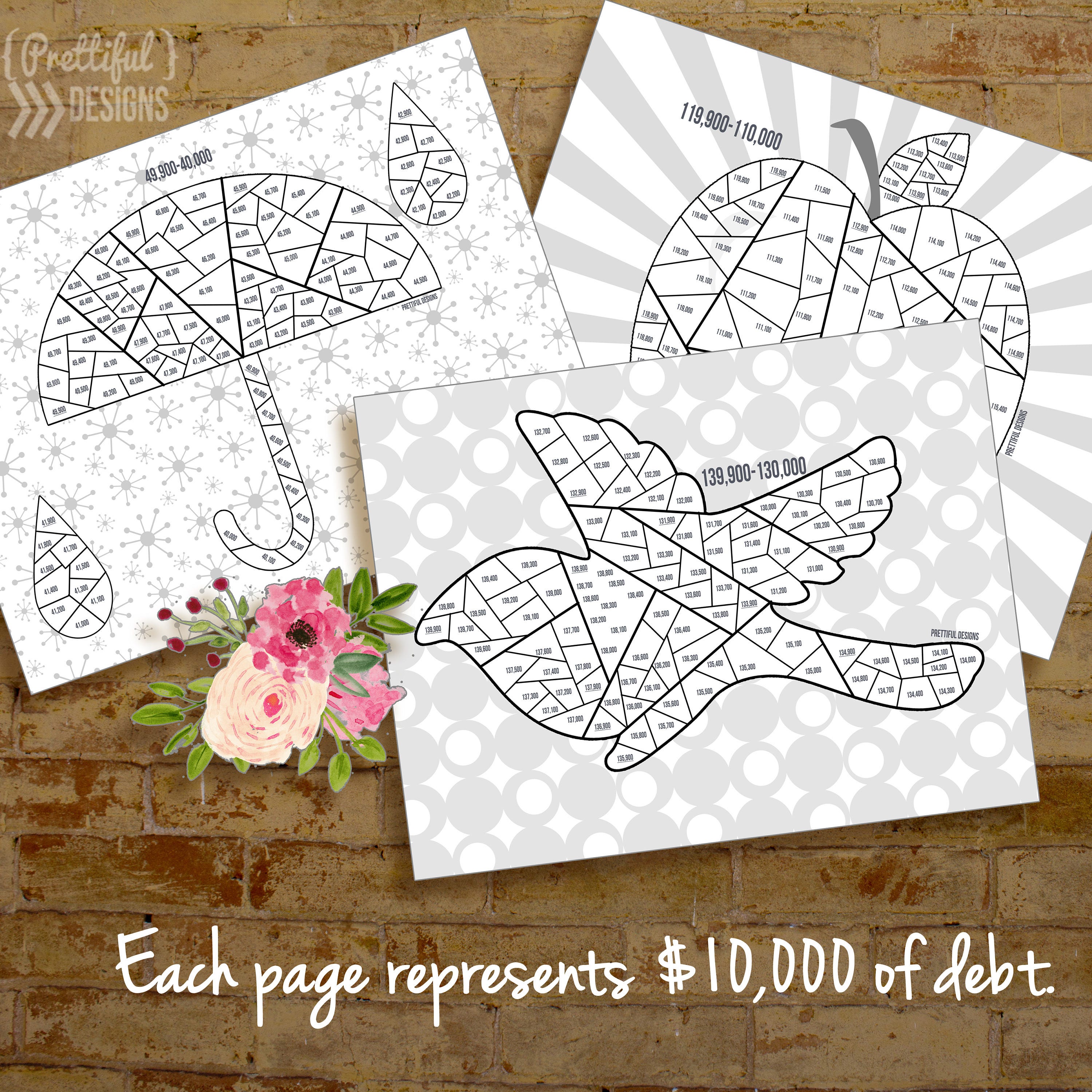 Financial Organizer Debt Payoff Coloring Pages - Etsy