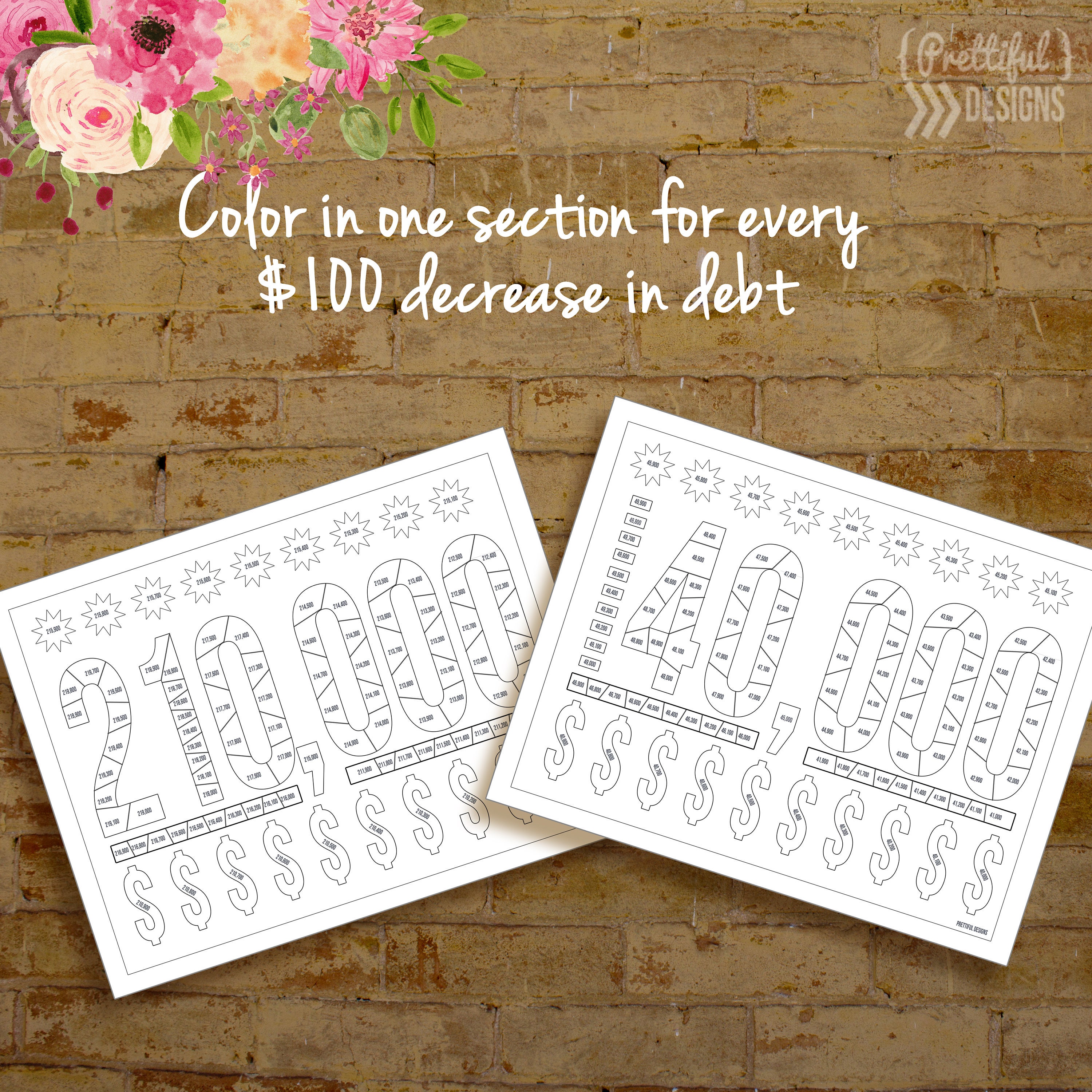 Financial Organizer Debt Payoff Coloring Pages - Etsy