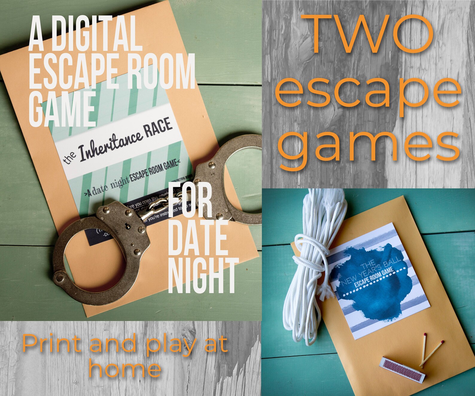 Escape Room Game Bundle - the Inheritance Race AND New Years Ball ...