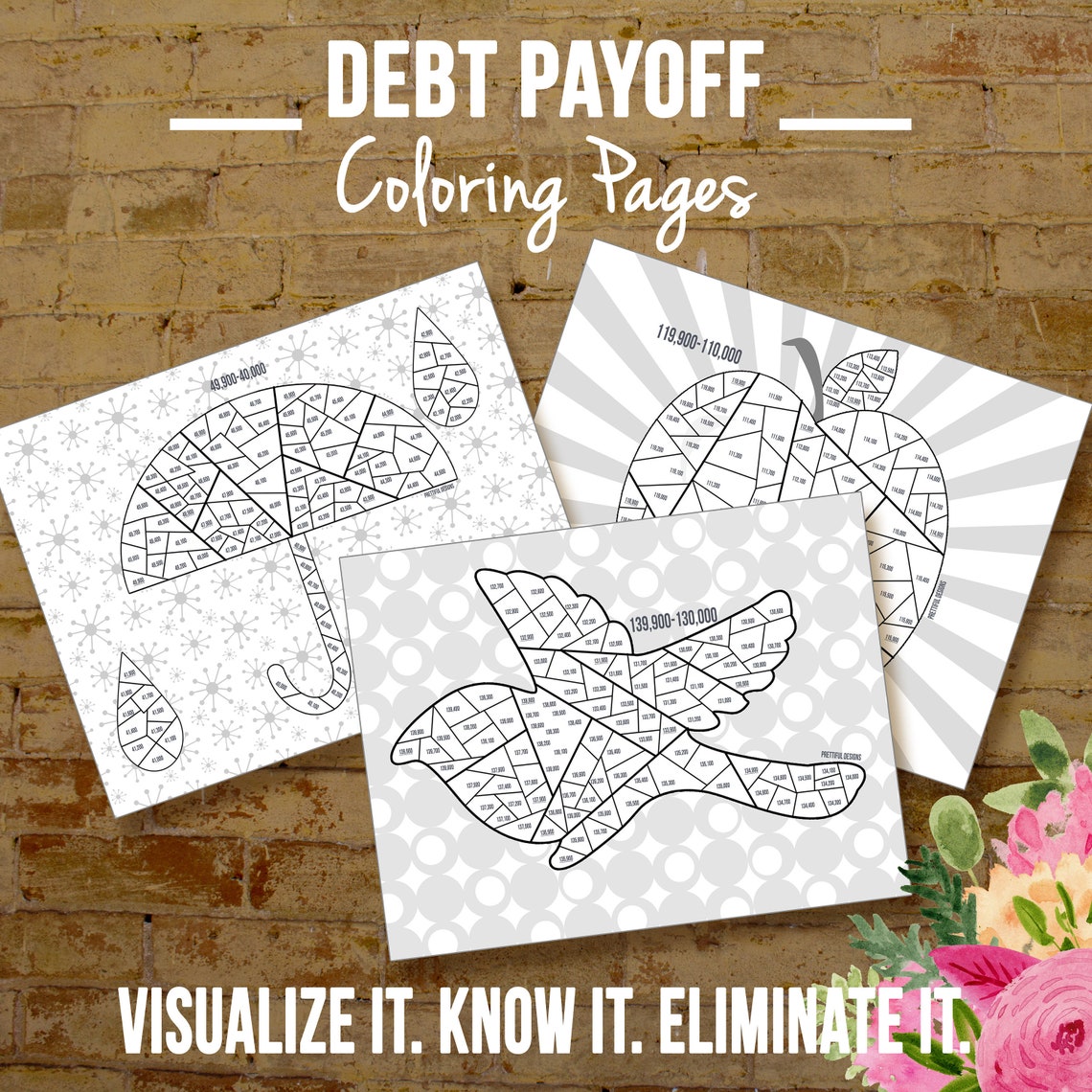 Financial Organizer Debt Payoff Coloring Pages - Etsy