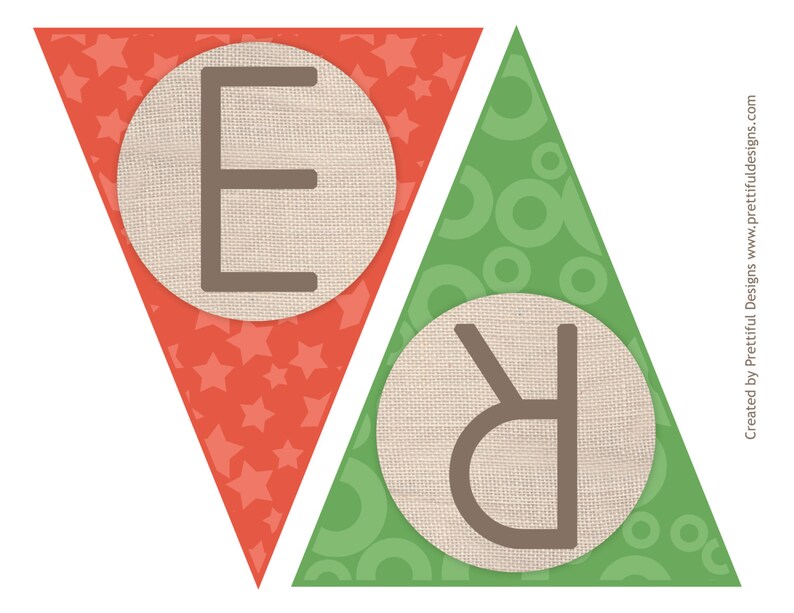Burlap Be Merry Red and Green Printable Christmas Banner Sent via ...