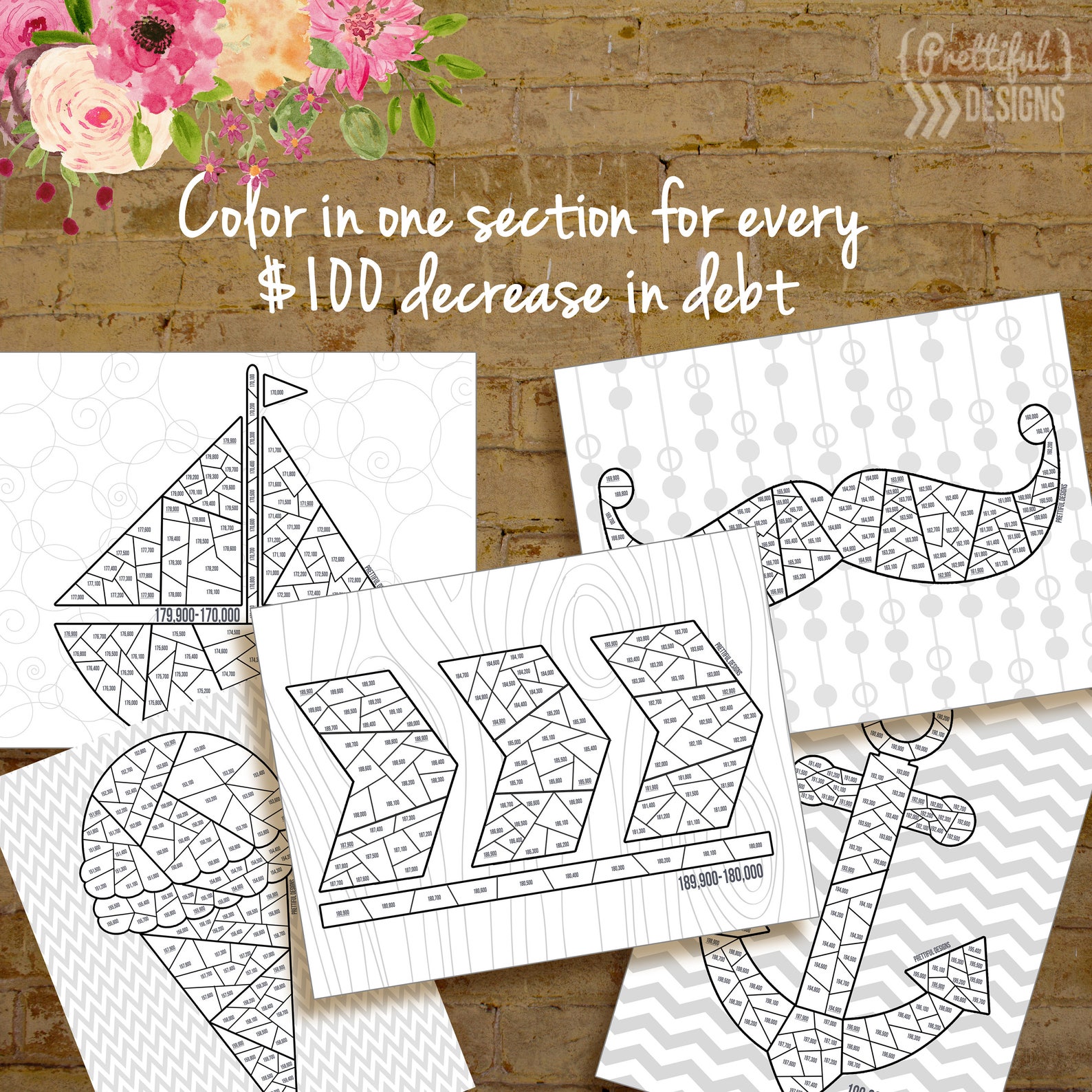 Financial Organizer Debt Payoff Coloring Pages - Etsy