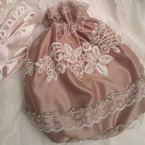 Golden Edwardian Bag Handmade Regency Drawstring Bag - Etsy