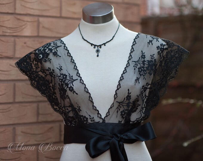 Lace Wrap Lace Bolero Lace Top Lace Cover Black Lace Wrap | Etsy