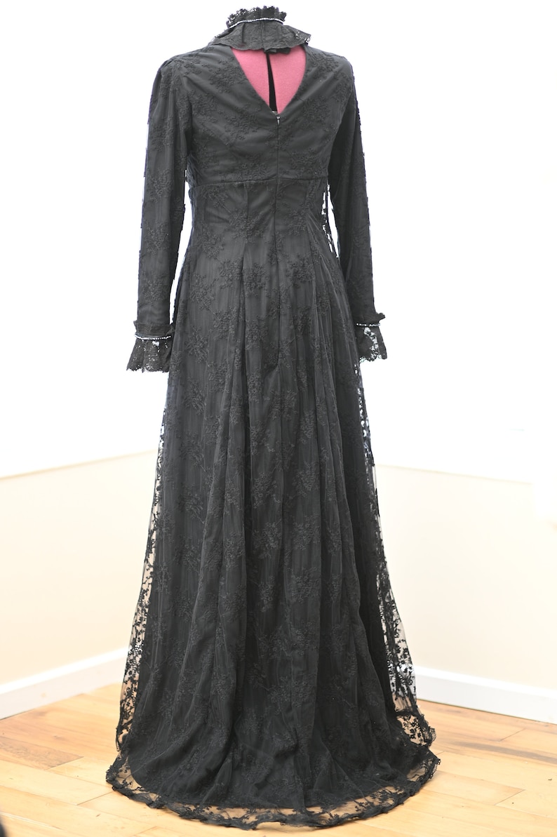 Edwardian Black Cotton Lace Dress Goth Wedding Dress Vampire Dress ...
