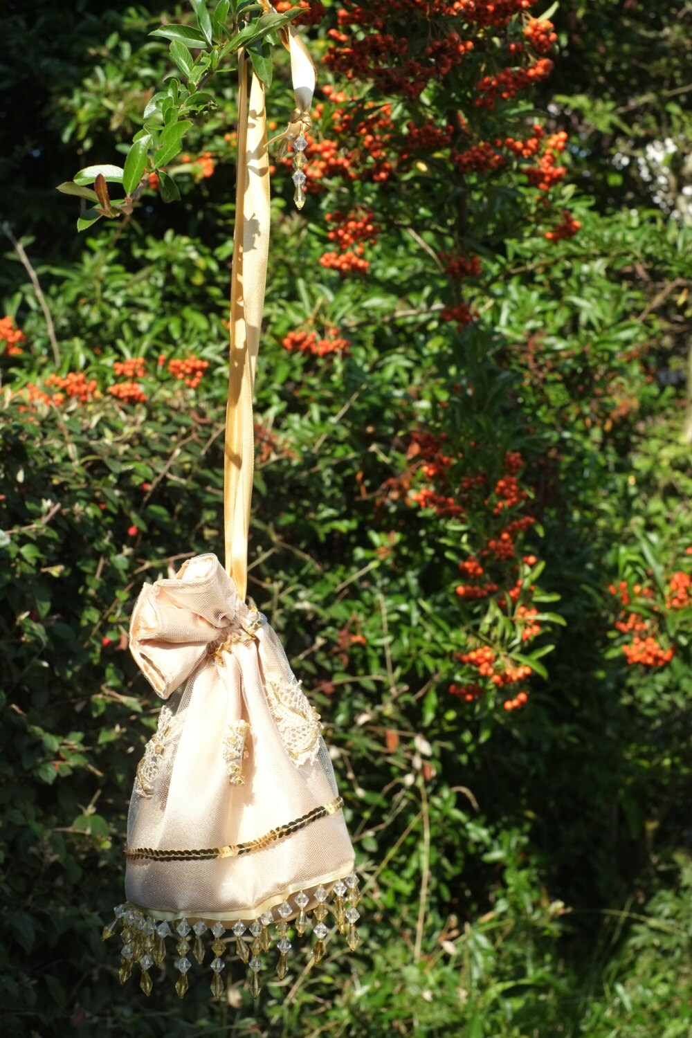 Golden Edwardian Bag Handmade, Regency Drawstring Bag, Edwardian Purse ...