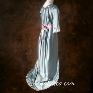 Custom Made Edwardian Dress White Silver Light Teal Gown. Promenade ...