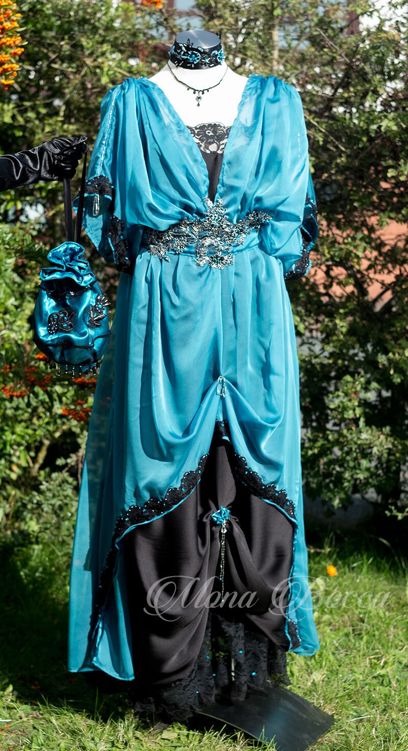 Turqoise Handmade Edwardian Bag Regency Drawstring Bag - Etsy