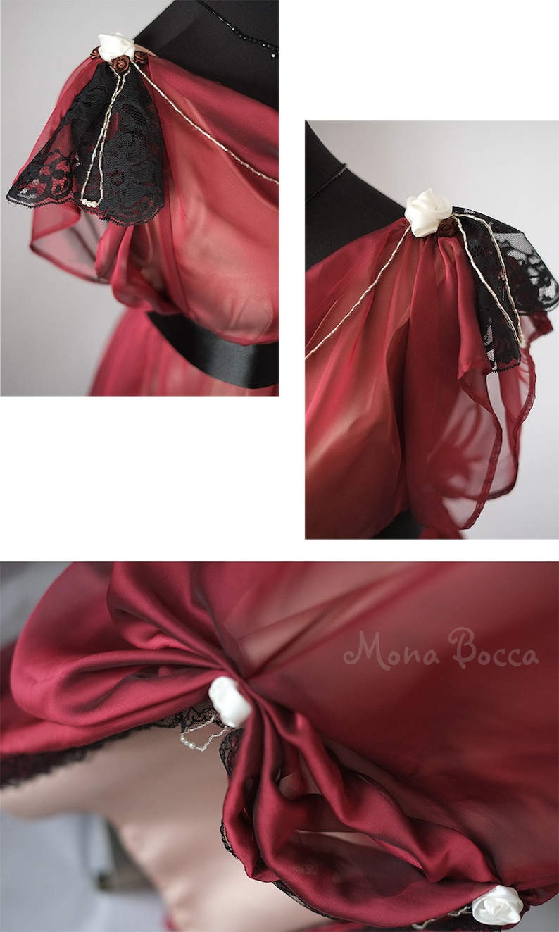 Edwardian Wine Evening Dress Gilded Age Attire Downton Abbey | Etsy