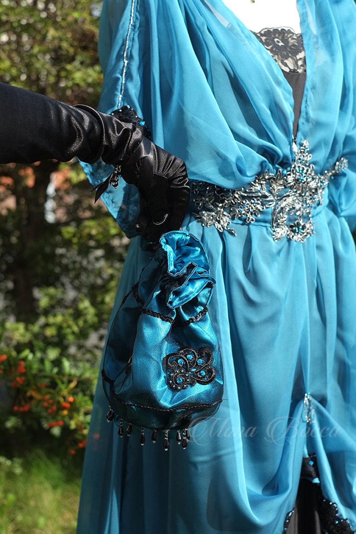 Turqoise Handmade Edwardian Bag Regency Drawstring Bag - Etsy